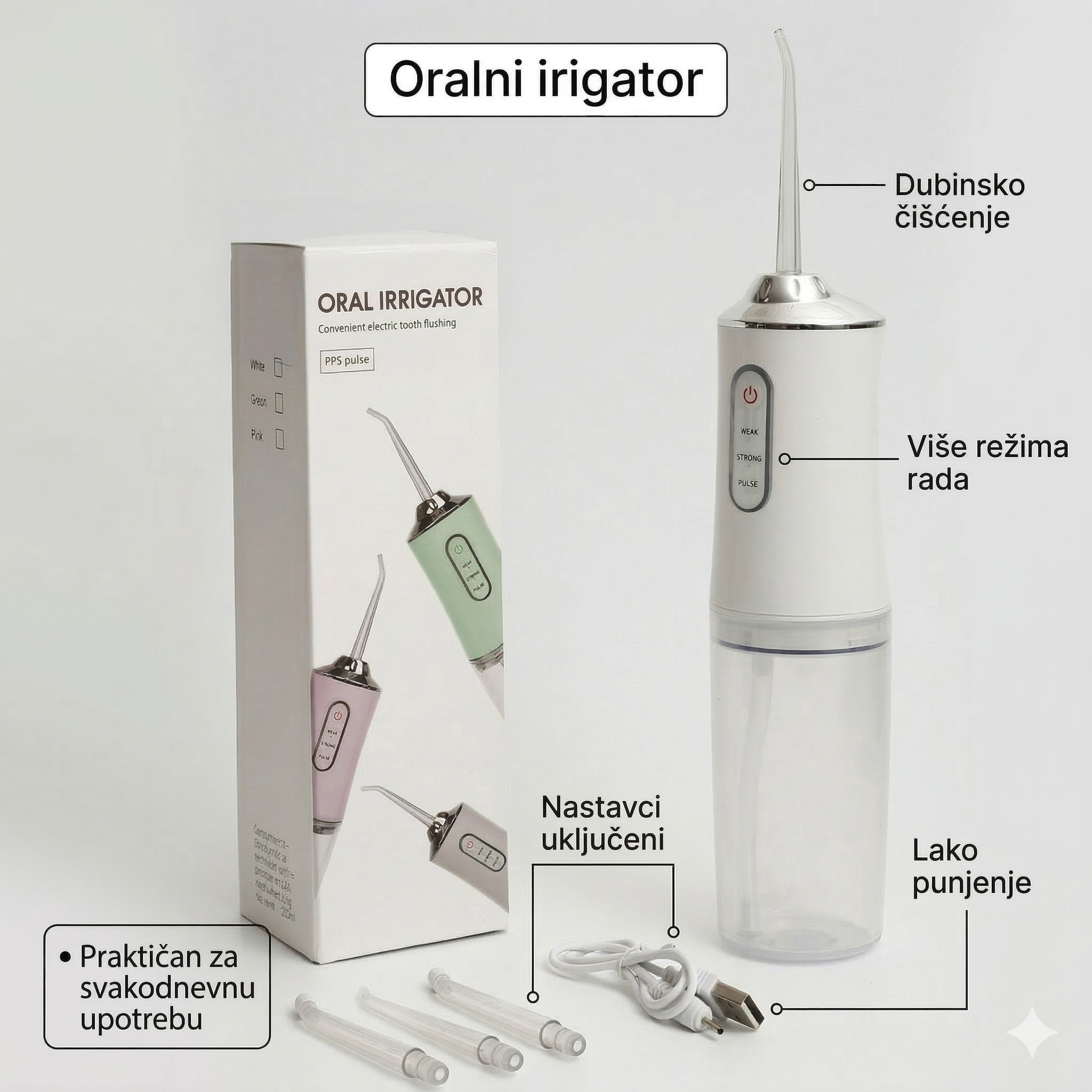 Oralni irigator za temeljno čišćenje zuba i desni – Povoljno RS